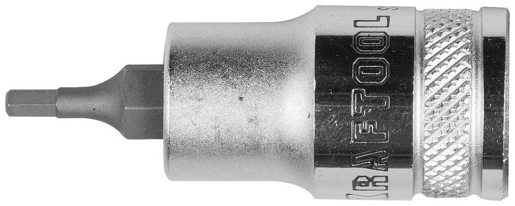 Торцовая бита-головка KRAFTOOL HEX 1/2 дюйма 55 мм сатинированное покрытие S2 сталь