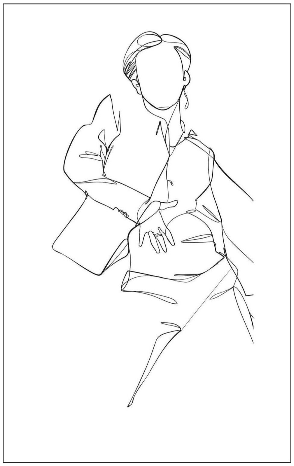 Постер / Плакат / Картина Линии - Танцующий мужчина 60х90 см в подарочном тубусе