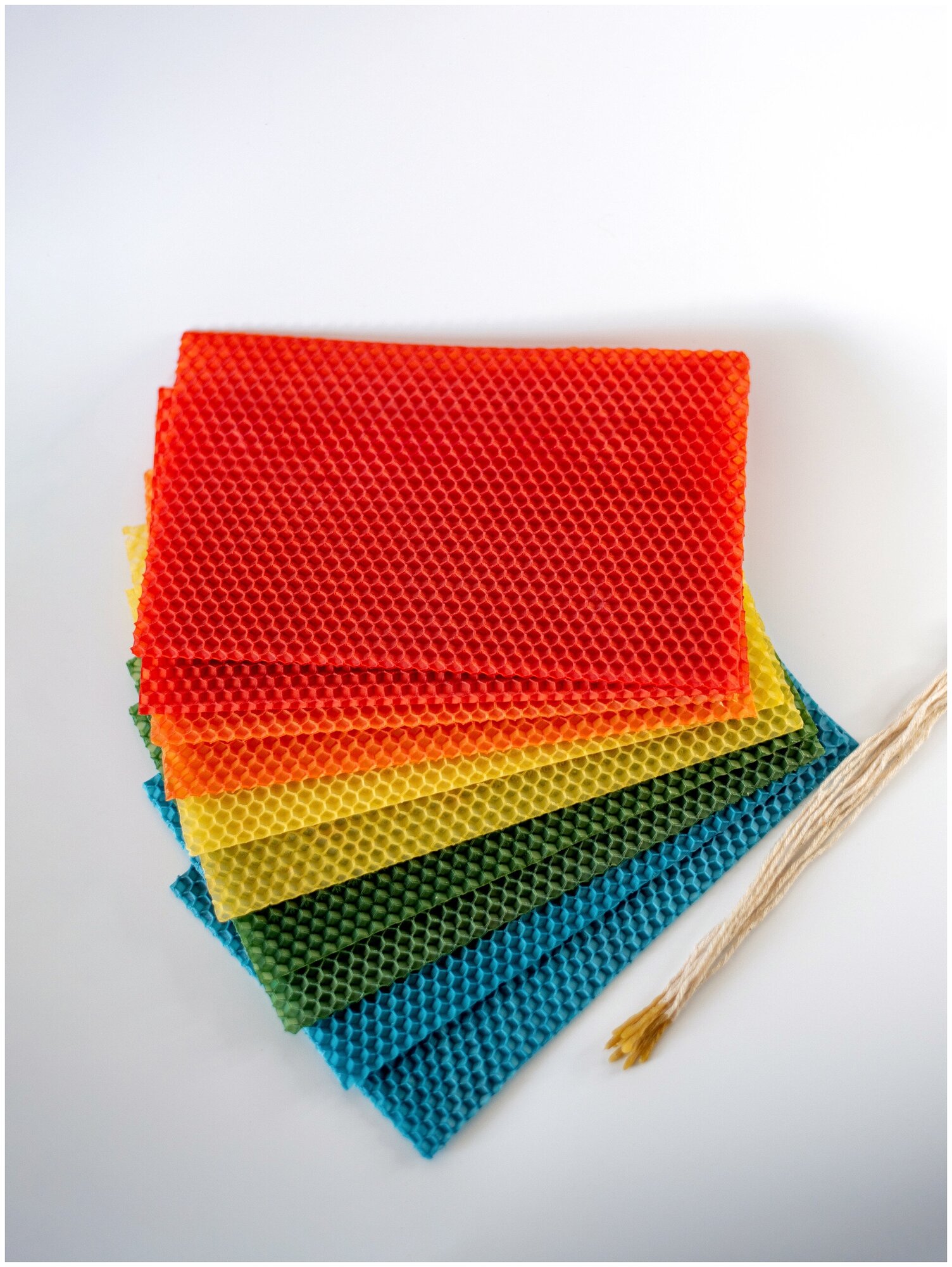 Натуральная вощина для создания свечей, 10 листов, свечи красные, желтые, оранжевые, зеленые, синие своими руками, подарочный набор