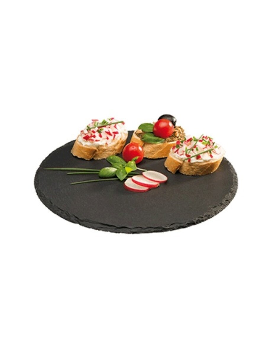 Блюдо для подачи; сланец натуральный; D-280, H-7 мм