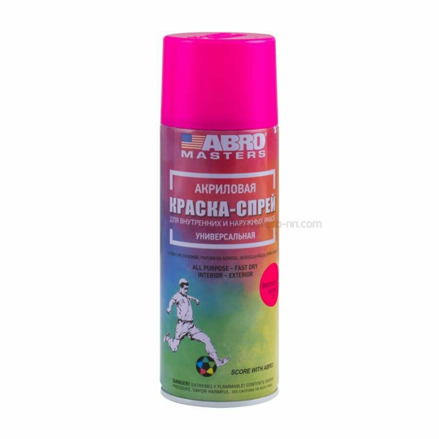 ABRO SPF106AMR Краска-спрей Флуоресцентная (Розовая) ABRO MASTERS (272мл/226г) (ABRO)