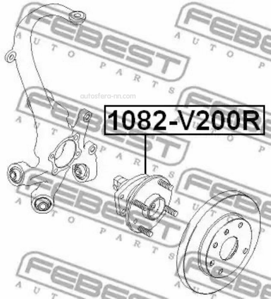 FEBEST 1082V200R ступица задняя