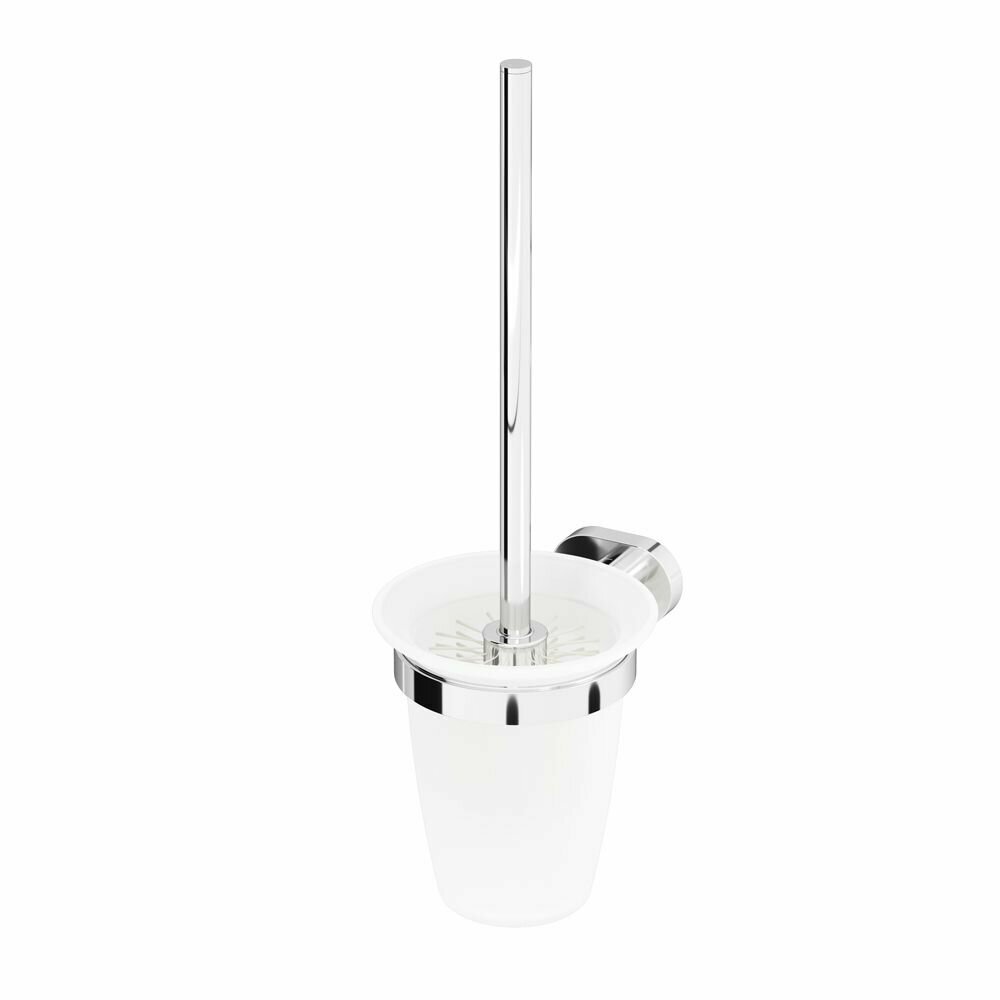 Ершик для унитаза AM.PM Sense L A7433300 со стеклянной настенной подставкой, хром