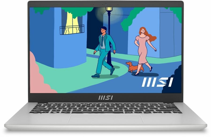 14" Ноутбук MSI Modern 14 C12MO-690RU (9S7-14J111-690) серебристый - 1920x1080, IPS, Intel Core i3-1215U, ядра: 6 x 1,2 ГГц, 8 ГБ, SSD 256 ГБ, Без видеокарты, Windows 11 Pro