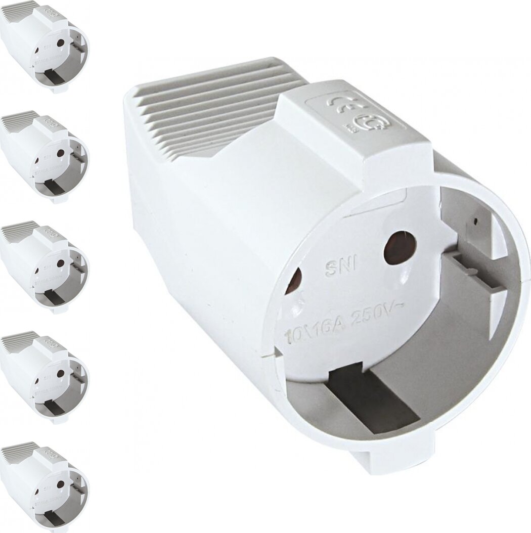 Розетка кабельная TDM Electric белая для открытой проводки (комплект из 5 шт.)