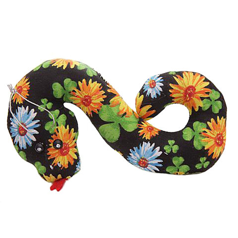 Текстильная Игрушка ручной работы оберег Змея деньгоносица 15,5 см