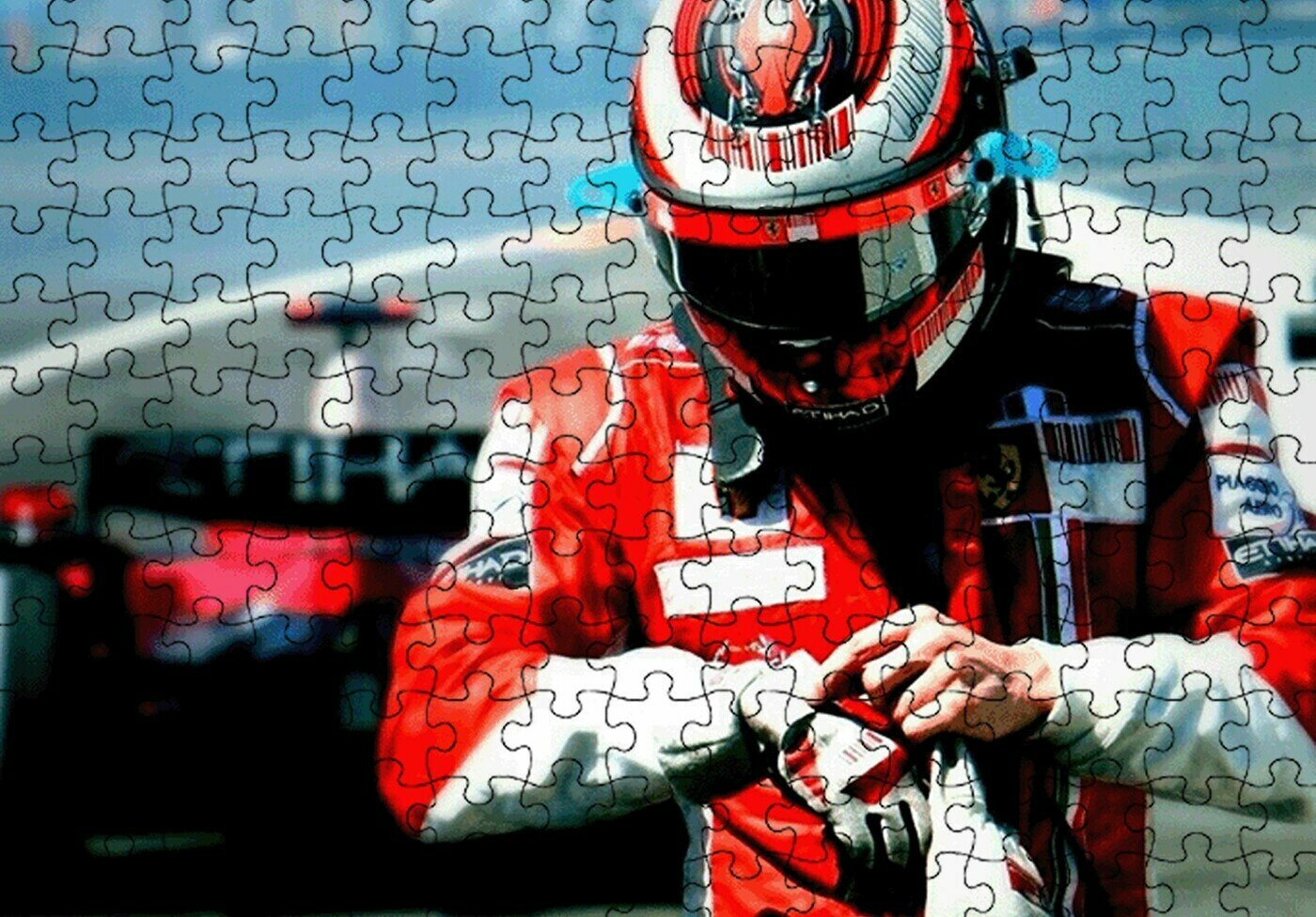 Пазл картонный А3: модель Машина формула 1 гонщик пилот и болид - 333