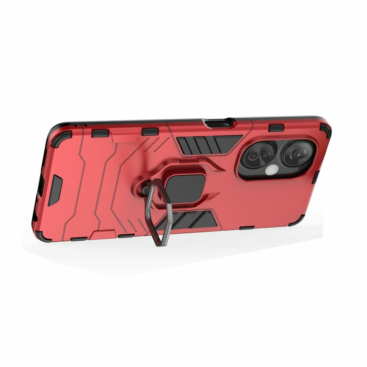 Противоударный чехол с кольцом Panther Case для OnePlus Nord CE3 красный