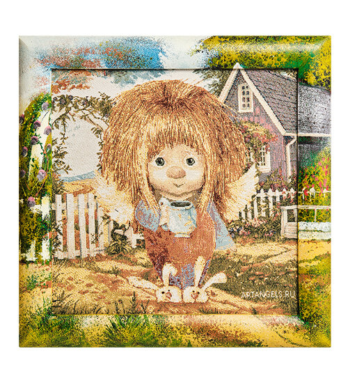 Гобелен в расписной раме Ангел теплого дома 35х35 ANG-1020 113-504647