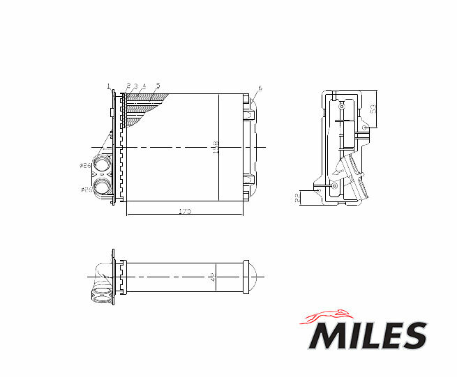 Miles Радиатор отопителя RENAULT LOGAN, DUSTER, SANDERO 1.2-2.0, 1.5D 04-