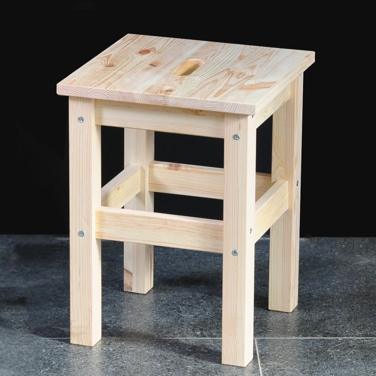 Табурет для кухни, 33х33х45, Ральф, для кухни, деревянный, с ручкой в крышке, массив сосны, Dipriz