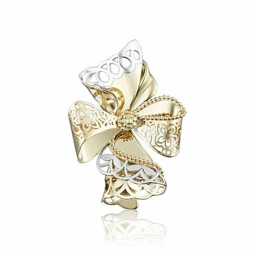 Брошь, желтое золото, 585 проба, родирование