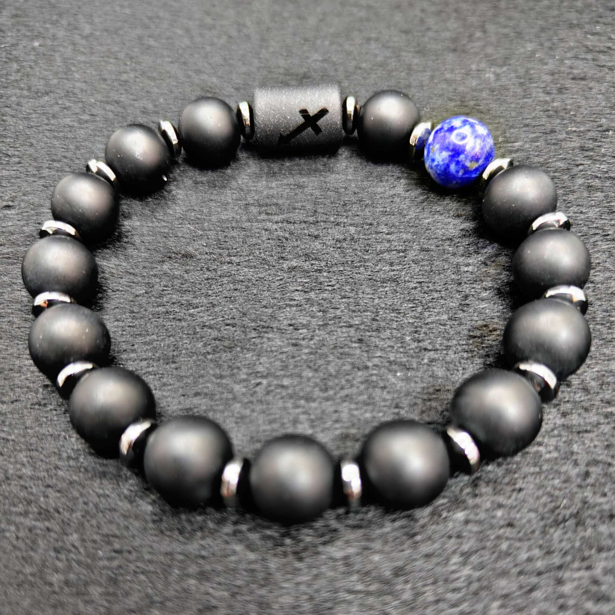 Браслет, гематит, шунгит, оникс