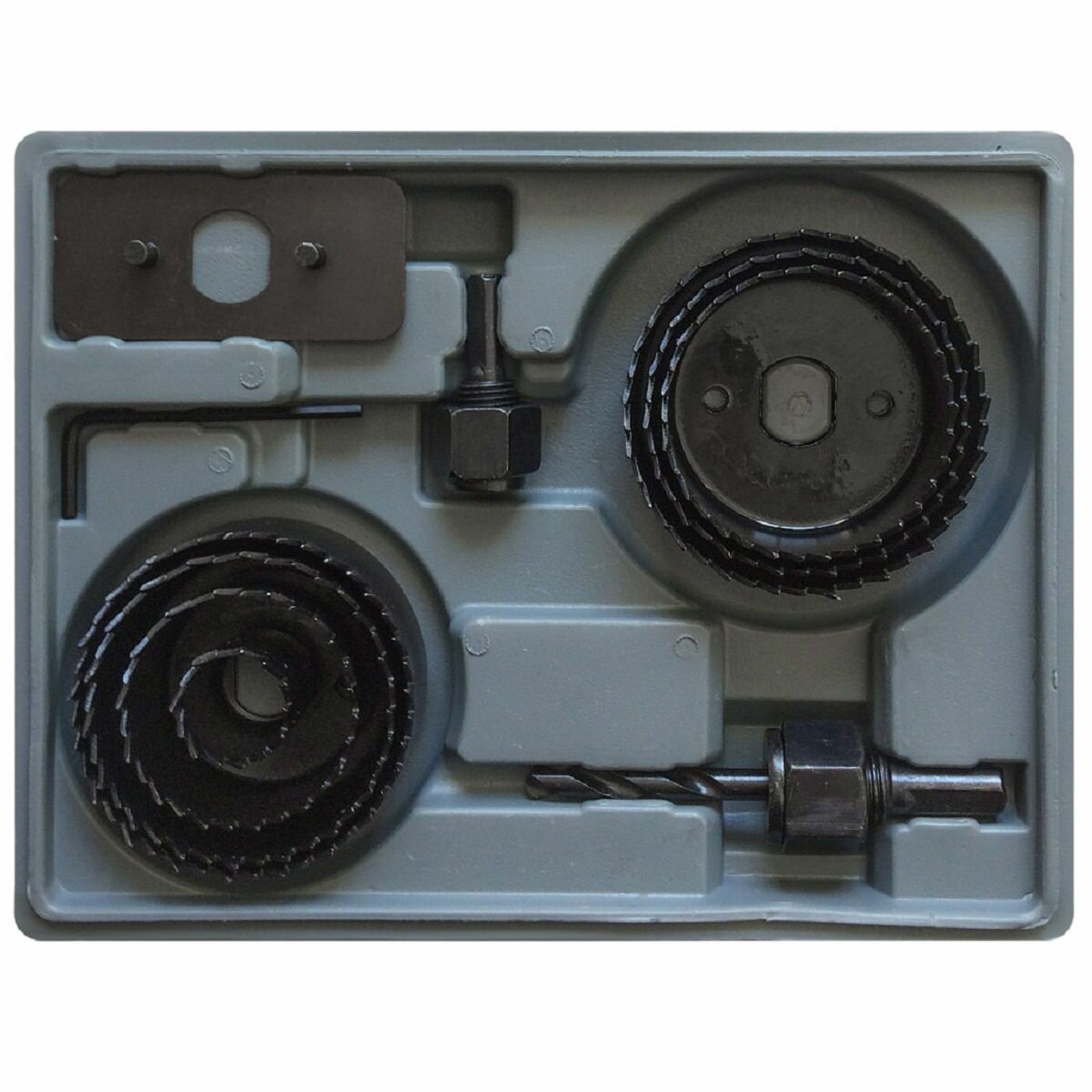 Набор пил круговых (коронки) по дереву, 7шт, 22-67мм курс в кейсе