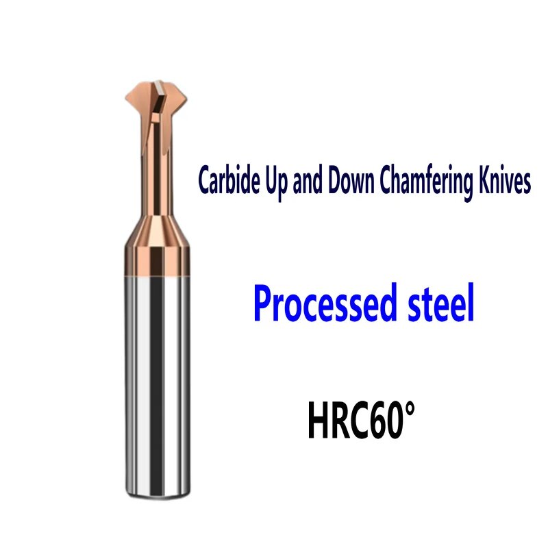 Двусторонняя алюминиевая фреза из карбида вольфрама, 90 градусов, верхнее и нижнее внутреннее отверстие Processed Steel, 1.5XD0.75XD4X50X2T