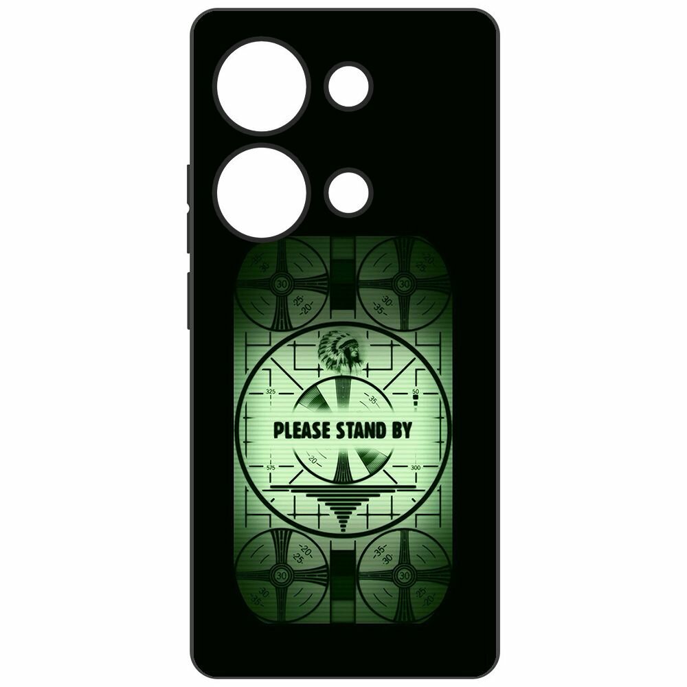 Чехол-накладка Krutoff Soft Case Фоллаут (Fallout) - Пожалуйста, подождите для Xiaomi Redmi Note 13 Pro 4G черный