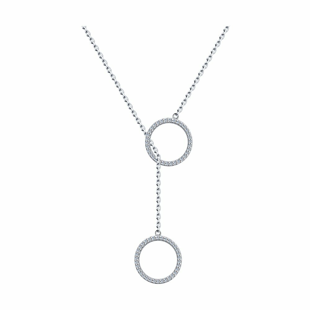 Колье, серебро, 925 проба, родирование, фианит