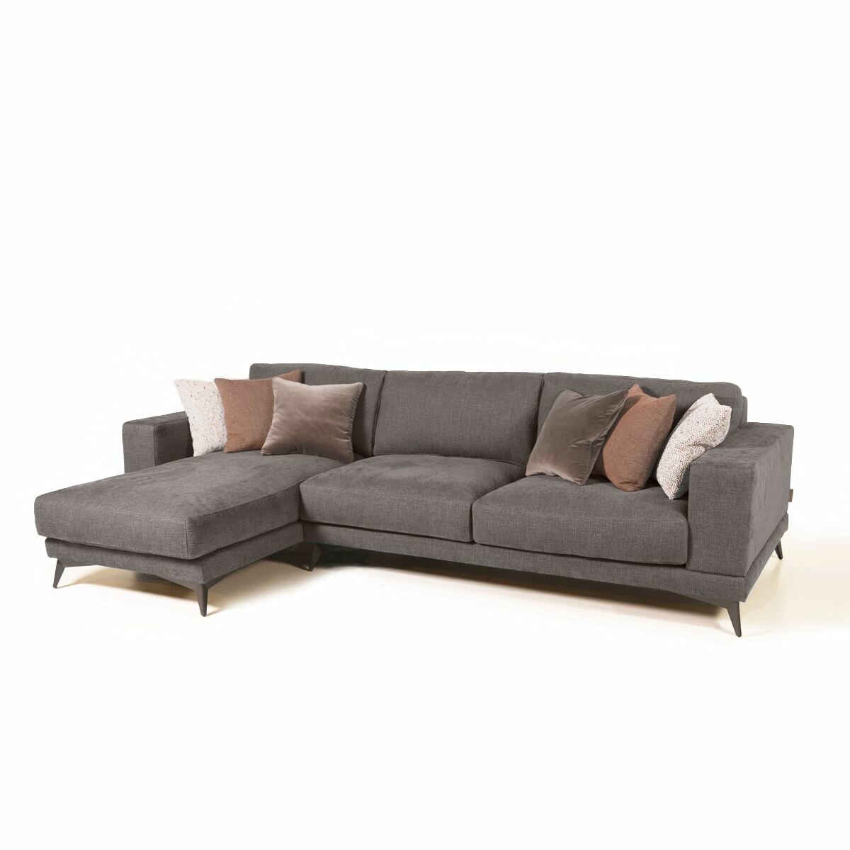 Диван Бергамо левый с оттоманкой в премиальном велюре 3,1м/05