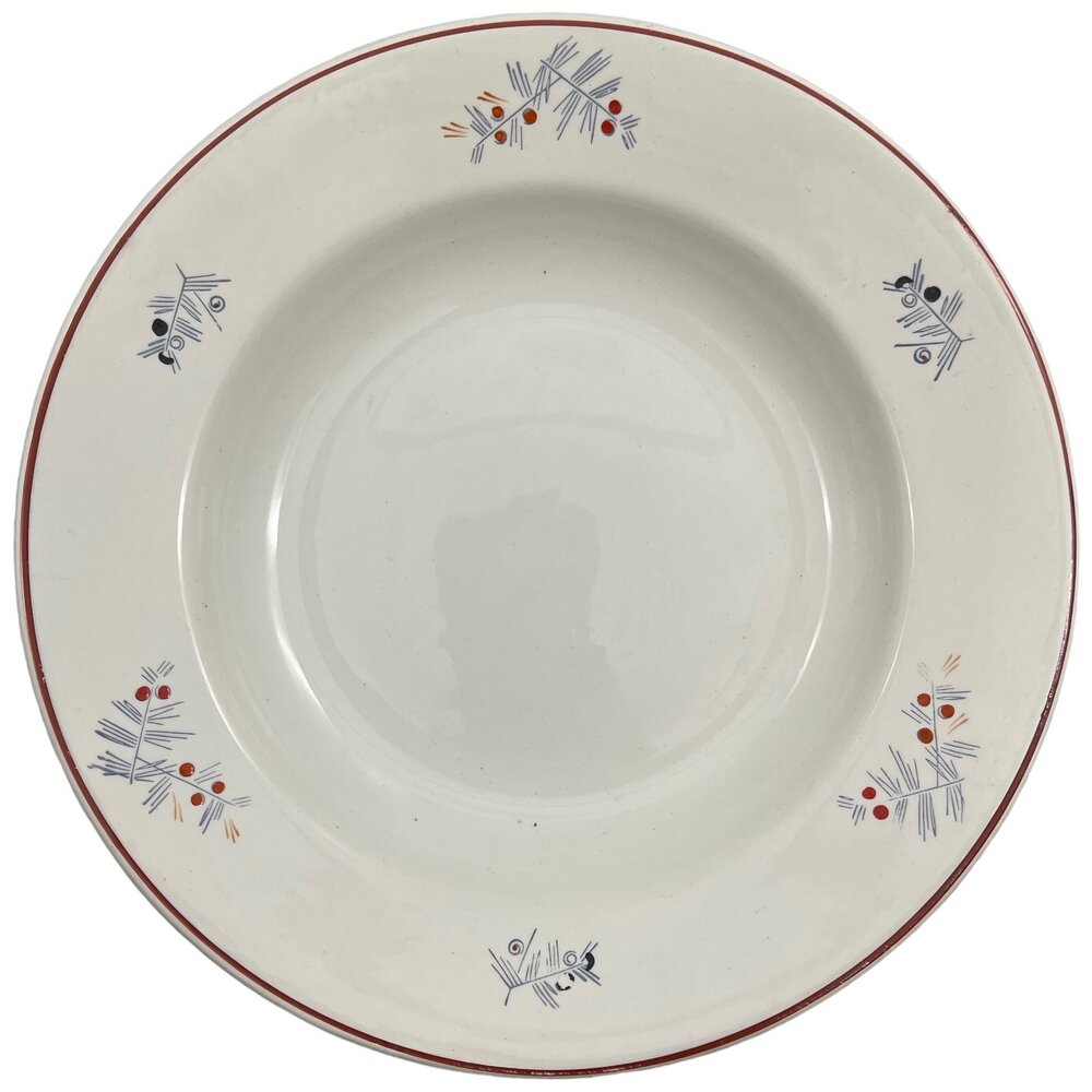 Тарелка "Ягодки" 24,5 см, фарфор, 1957-1965 гг, Будянский фаянсовый завод (Буды), СССР