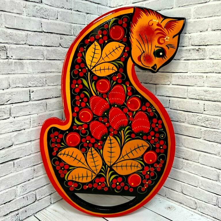 Доска разделочная КОШКА-1 280*180 мм хохлома