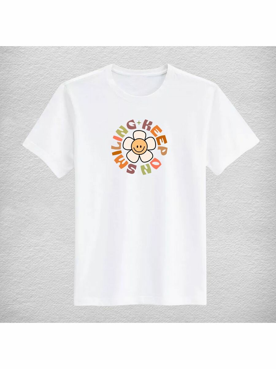 Футболка ромашка надпись