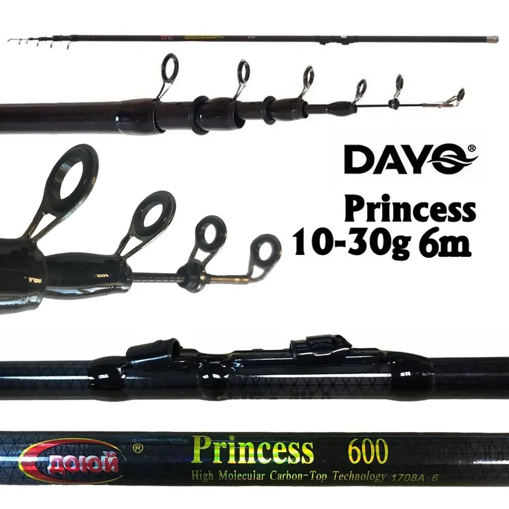 Удилище телескопическое Dayo Princess, тест 10-30гр, 6м