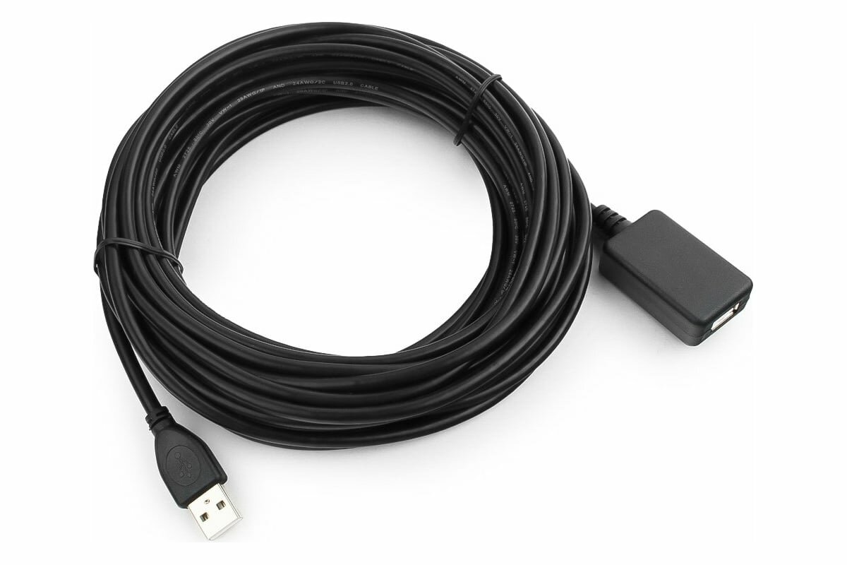 Cablexpert USB 2.0 активный удлинитель AM/AF, медь двойной экран, 10 м чёрн UAE-01-10M