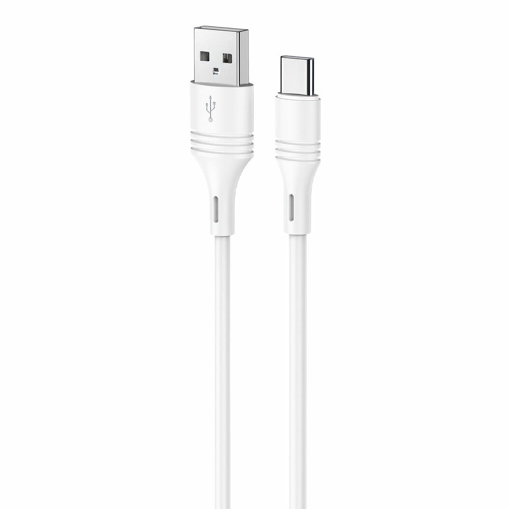 Кабель USB - Type-C Borofone BX43 CoolJoy, 1.0м, круглый, 3,0А, силикон, цвет: белый