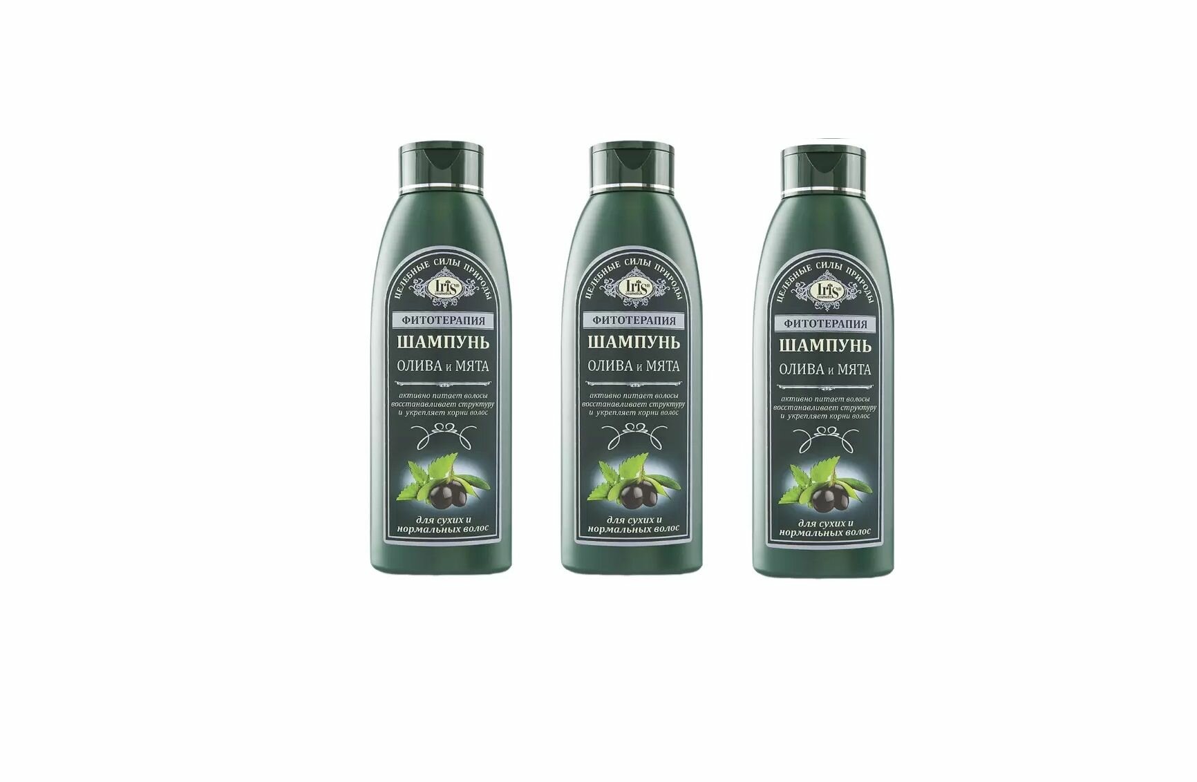 Iris cosmetic Шампунь для волос Фитотерапия Олива и Мята, 500 мл, 3 шт/