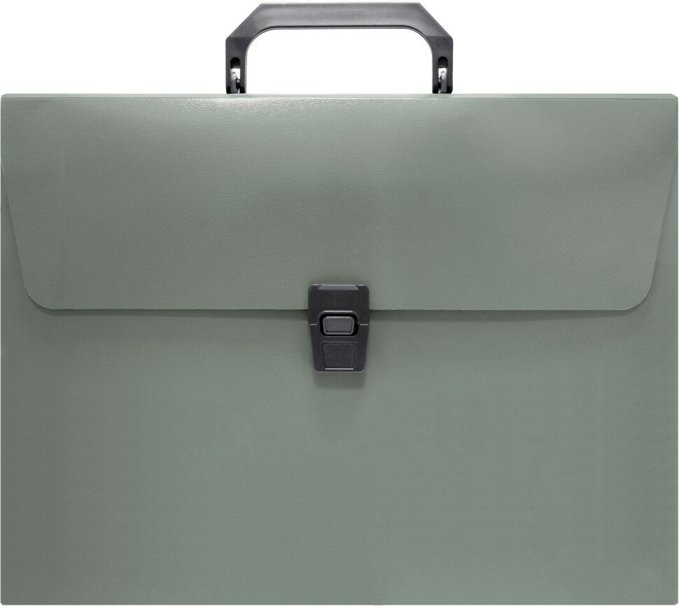 Портфель Бюрократ -BPP01GREY 1 отдел. A4 пластик 0.7мм серый