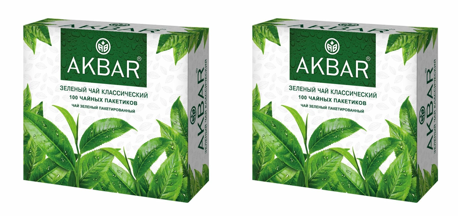 Akbar Чай зеленый Классическая Серия,100 пак,2 шт