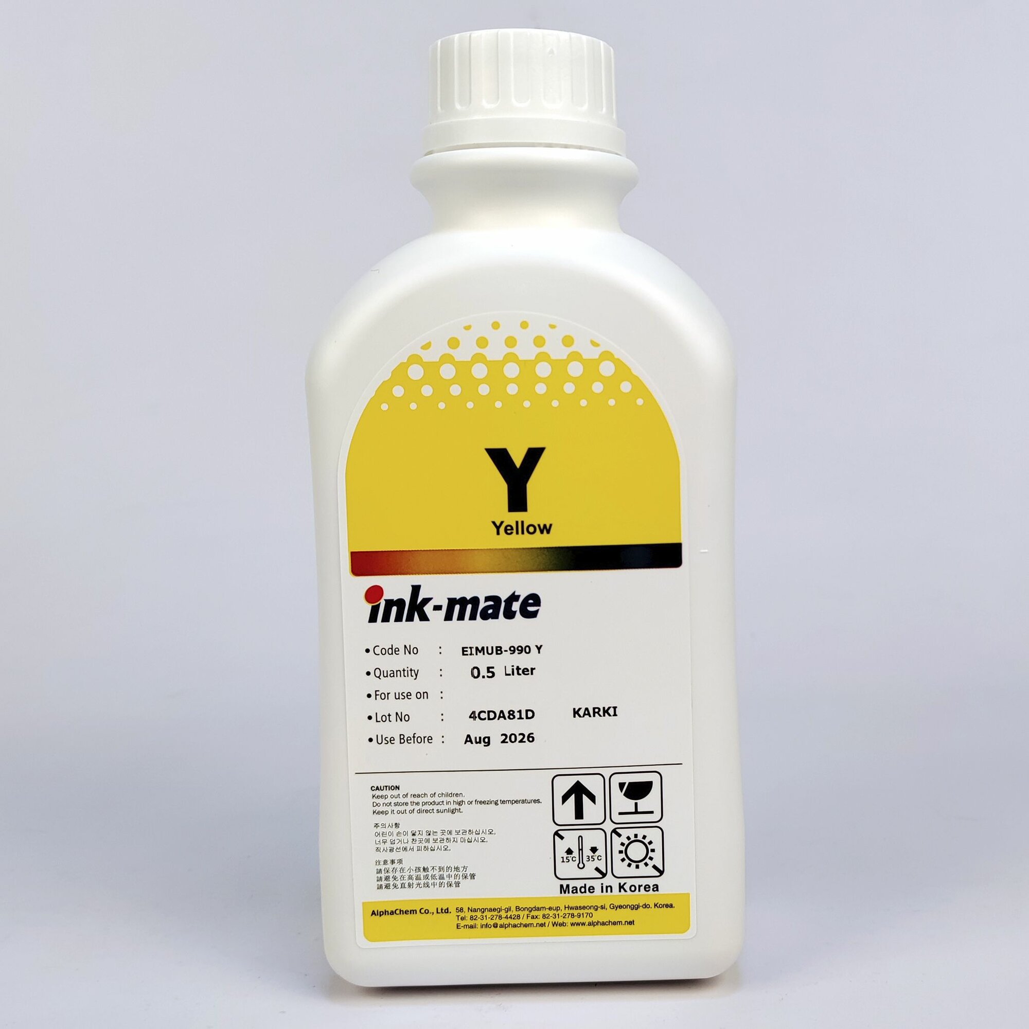 Чернила Желтые Ink-Mate для EPSON SureColor SC-T3000, T5000, T7000, T3200, T5200, T7200 и Epson Stylus Pro 7700, 9700, EIM-990Y пигментные Yellow 500мл