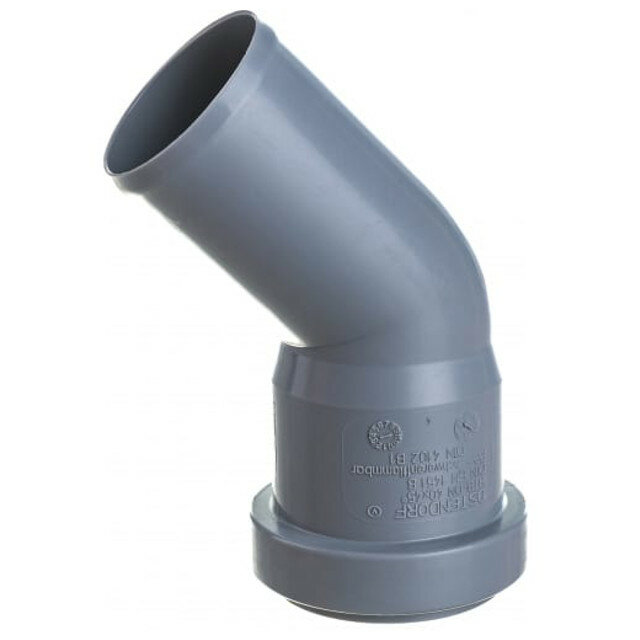OSTENDORF отвод 40 мм для внутренней канализации, угол 45°, полипропилен, монтаж