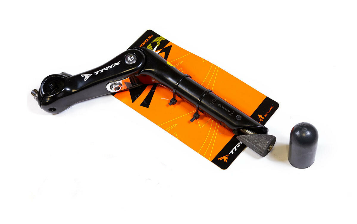 Вынос руля TRIX, алюминиевый кованый, под руль 25,4мм, двухболтовый, h-180мм, l-110мм, регулируемый +80