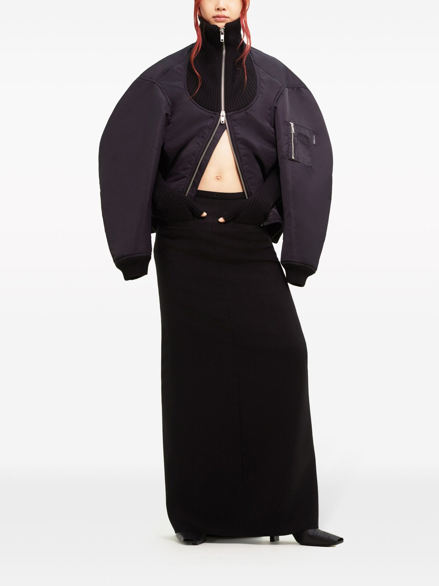 Куртка courreges Cocoon, размер 36, black/black — фото 1
