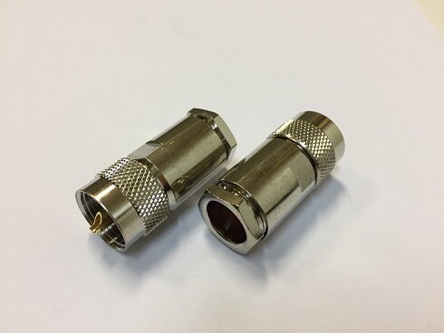 Разъем высокочастотный U-112-10D (1 шт), вилка (штекер) UHF прижимная на кабель 10D-FB