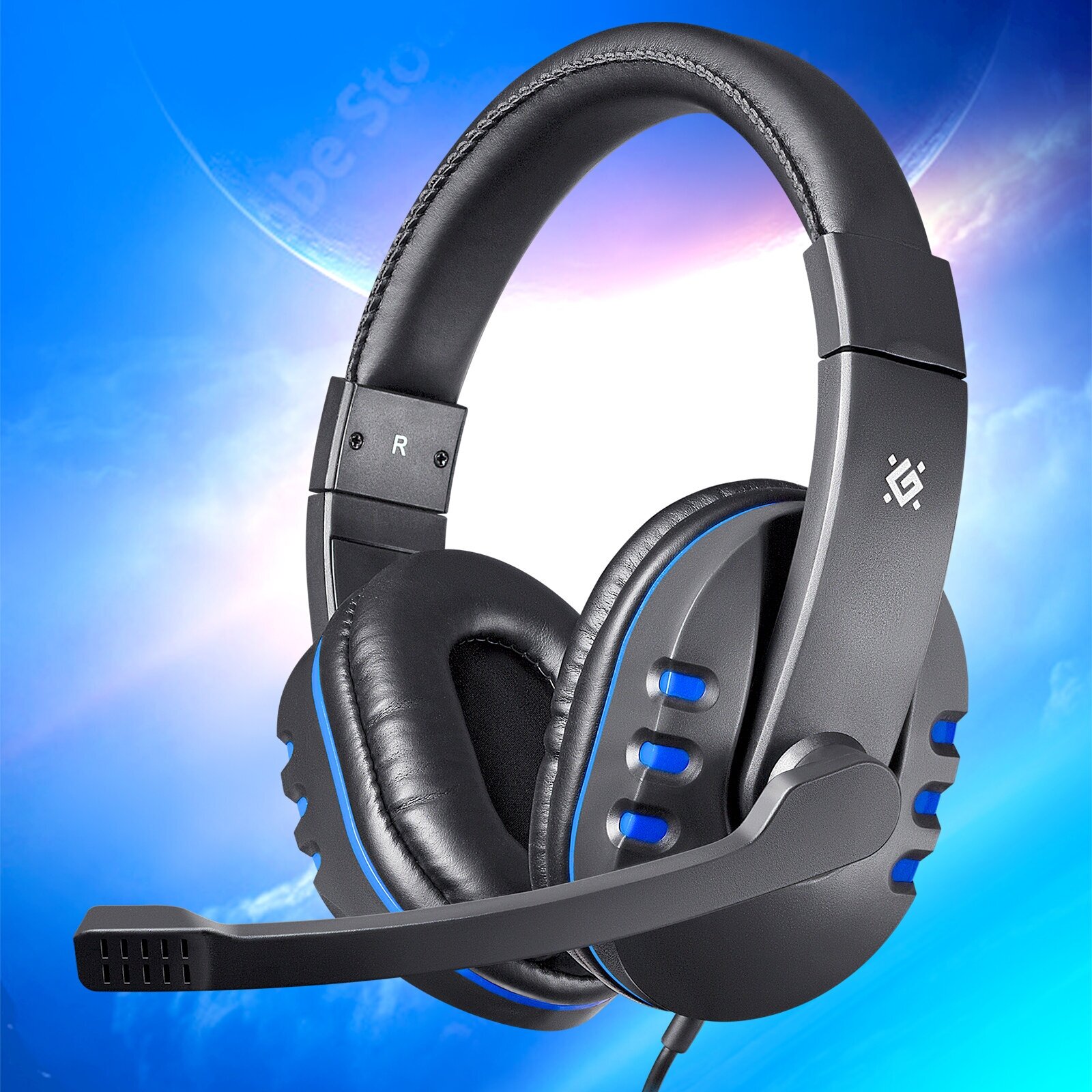 Гарнитура DEFENDER (64118) Warhead G-160 черный/синий 1203208