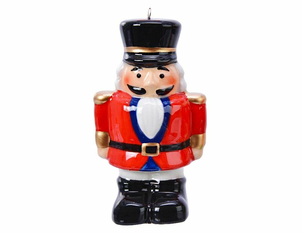 Ёлочная игрушка в красном камзоле с синей отделкой, 9 см, Kaemingk (Decoris)