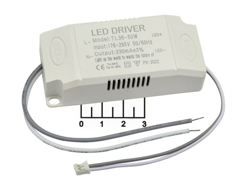 Драйвер светодиода 230mA/156-217VDC 176-265VAC TL36-50W (2pin)