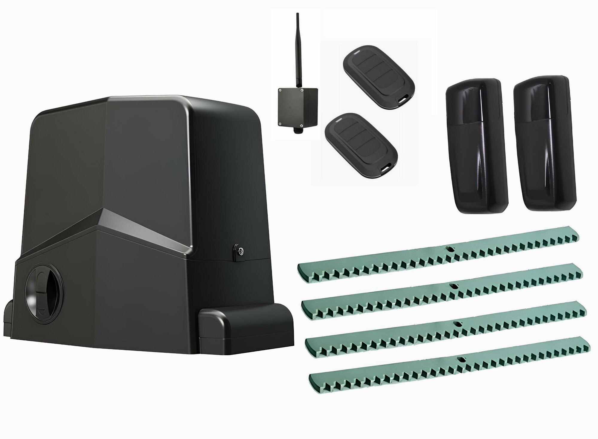 Автоматика для откатных ворот ARW-600MKIT F4-BT, комплект: привод, фотоэлементы, 2 пульта, 4 рейки, Bluetooth-модуль