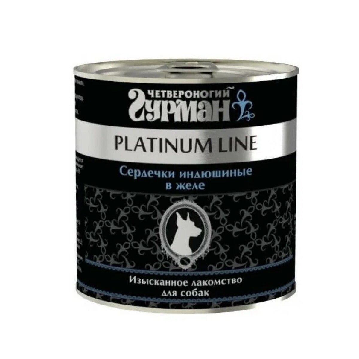 Четвероногий Гурман Platinum консервы для собак Сердечки индюшиные в желе 240г