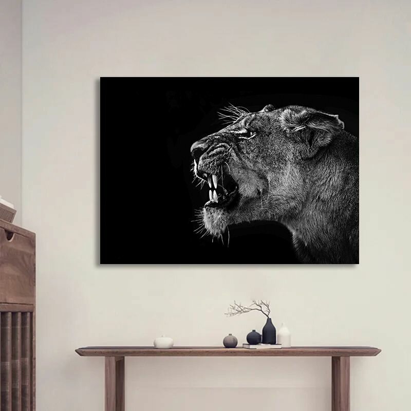 Картина ВсеКартины. тут "Львы", поп-арт, холст на подрамнике, 50x70 см