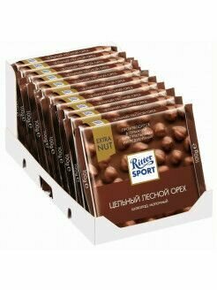 Шоколад Ritter Sport молочный с цельным лесным орехом 100 г х 10 штук