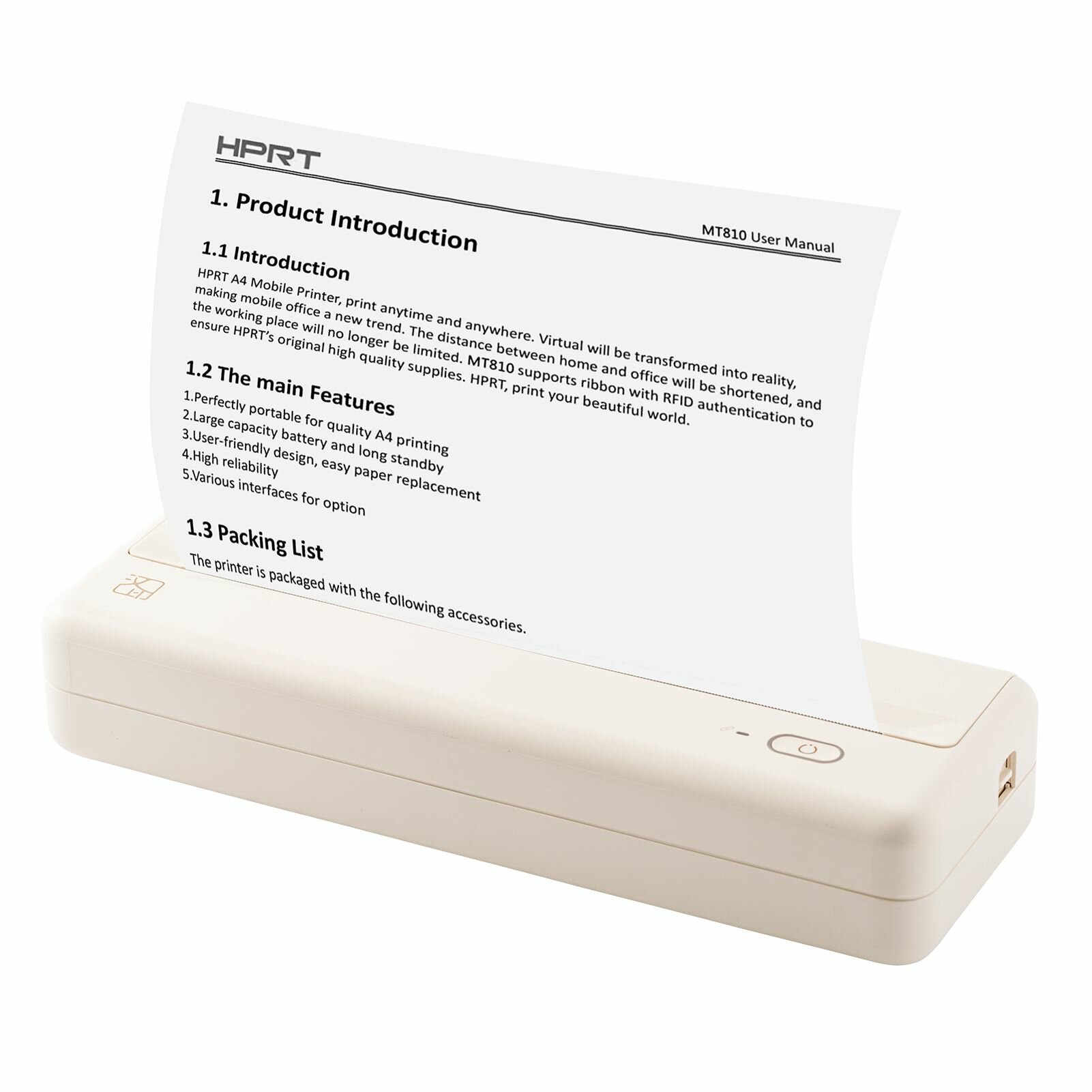 HPRT MT810 Портативный бумажный принтер формата A4 Термопечать Беспроводное, Andoer