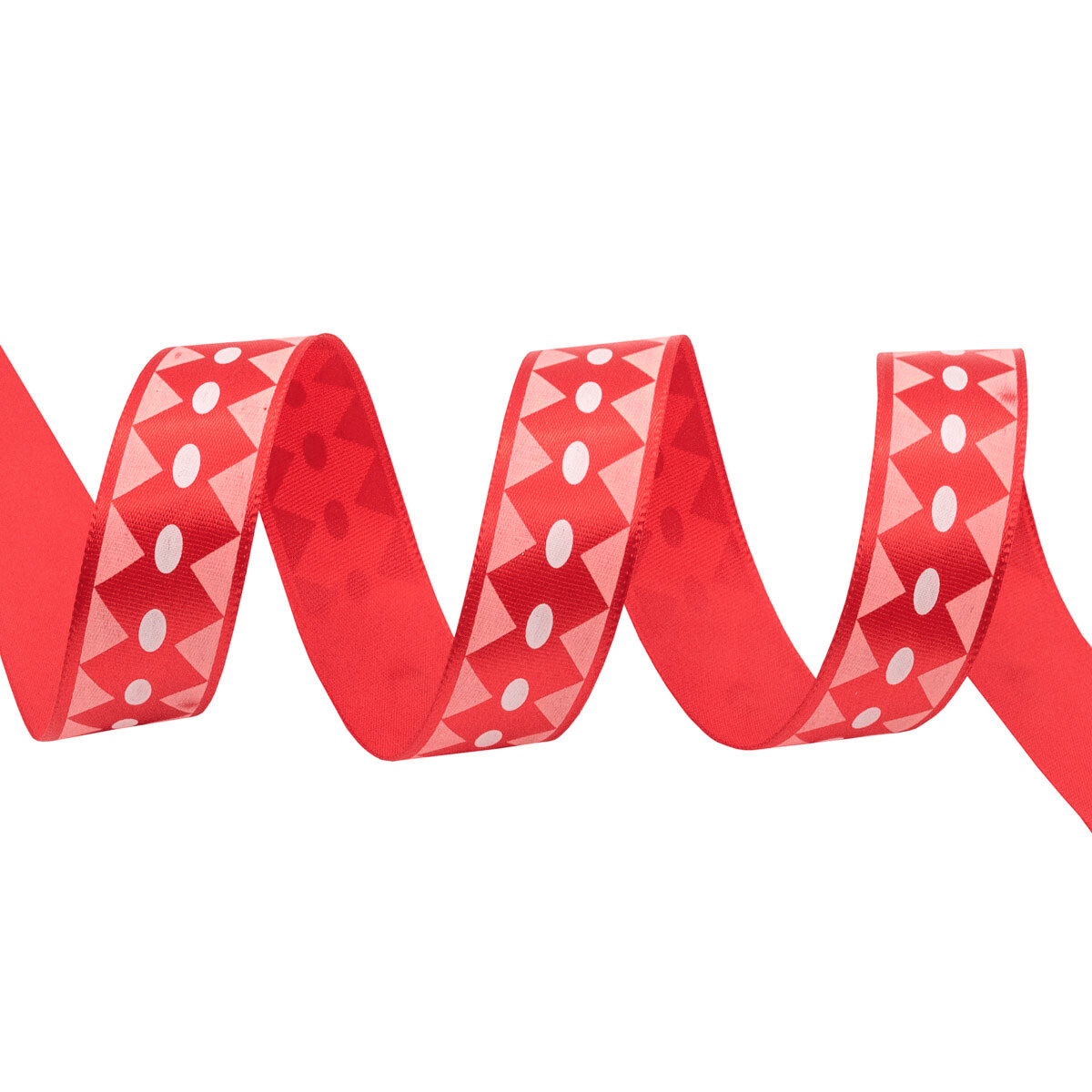 Лента атласная декоративная Айрис 'Ромбы', 2,5см*22,5м (красный)