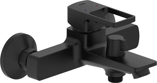 Смеситель для ванны с душем IDDIS Bild BILBL00i02WA настенный, однорычажный, черный, матовый, латунный, без лейки, с керамическим картриджем