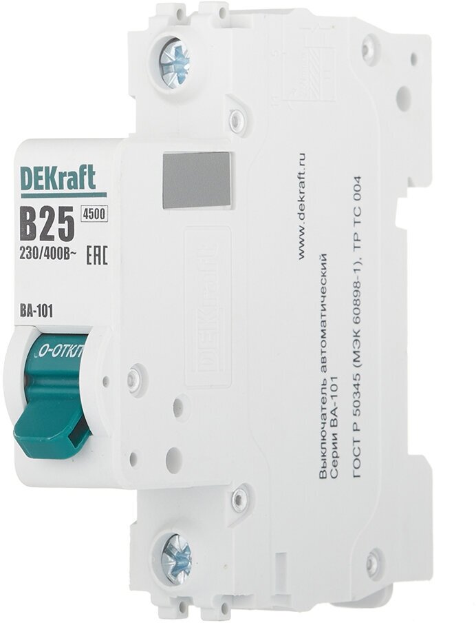 Выключатель автоматический модульный 1п B 25А 4.5кА ВА-101 DEKraft 11008DEK