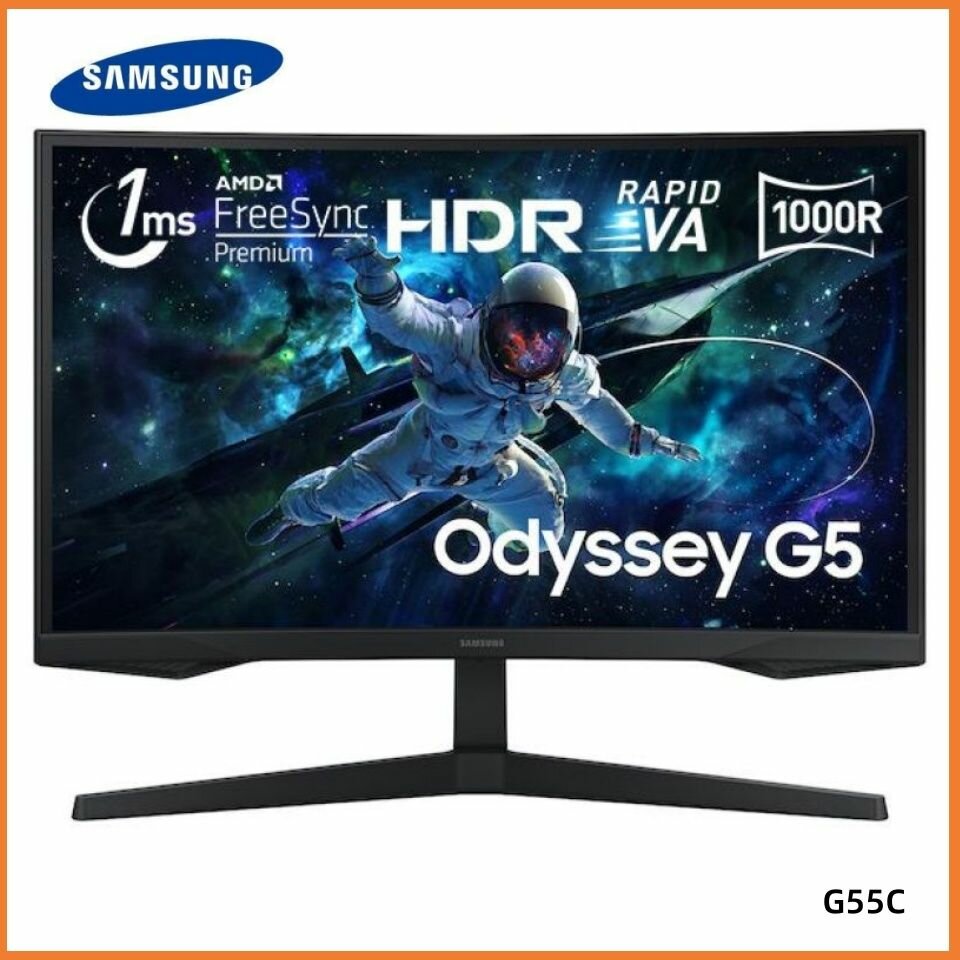 32"Монитор SAMSUNG Odyssey G55C, черный