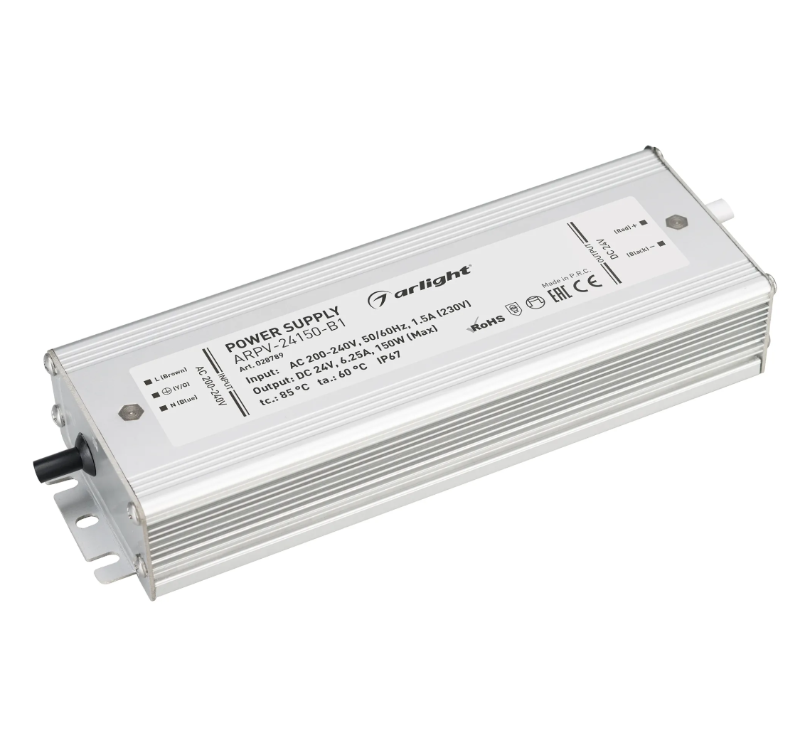 Arlight Блок питания ARPV-24150-B1 (24V, 6,3A, 150W) (IP67 Металл, 3 года)