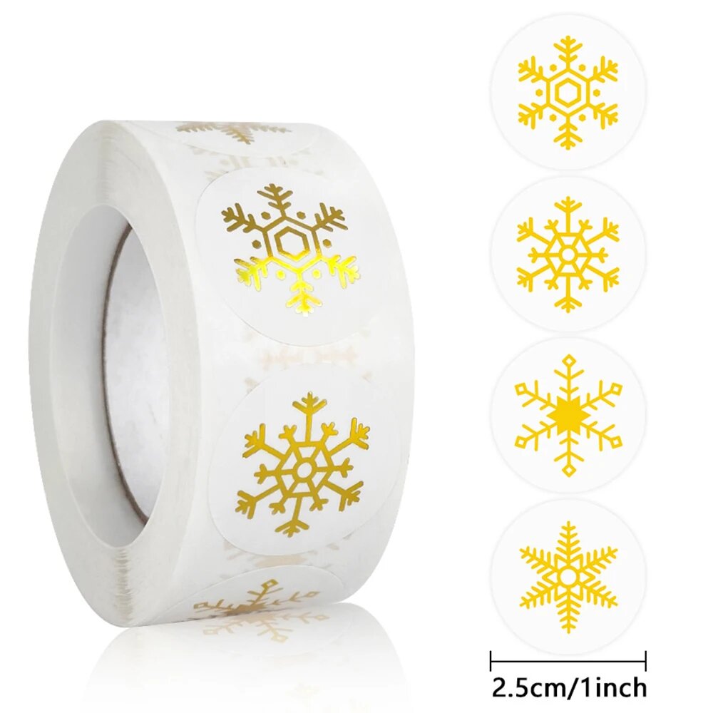 Наклейки снежинки золотые, 50шт, QY2040-50pcs